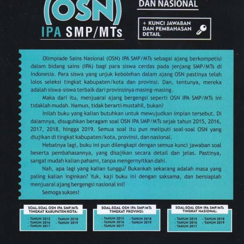 Promo Tokcer Juara Olimpiade Sains Nasional Osn Ipa Smp 2020 Diskon 27% ...
