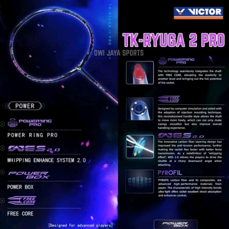 Jual Victor Thruster Ryuga Ii Pro | Tk-ryuga Ii Pro B Badminton Racket ...