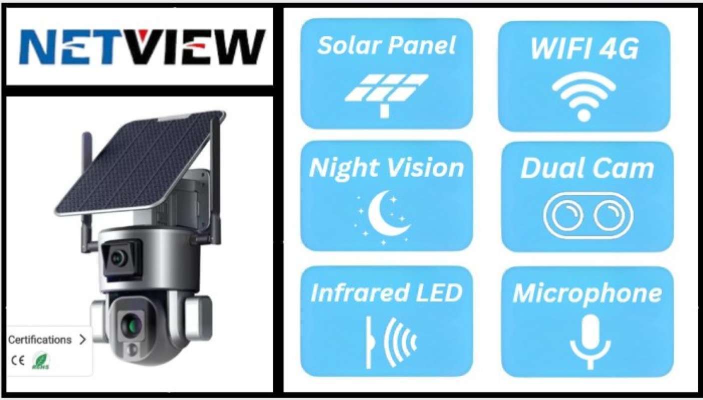 Promo 4g 4k Ptz 10x Optical Zoom Dual View Max Cctv+solar Panel Auto ...