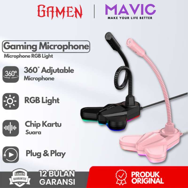 Promo 100% Produk Ori Gamen Gmh200 Gaming Microphone E-sport Rgb ...