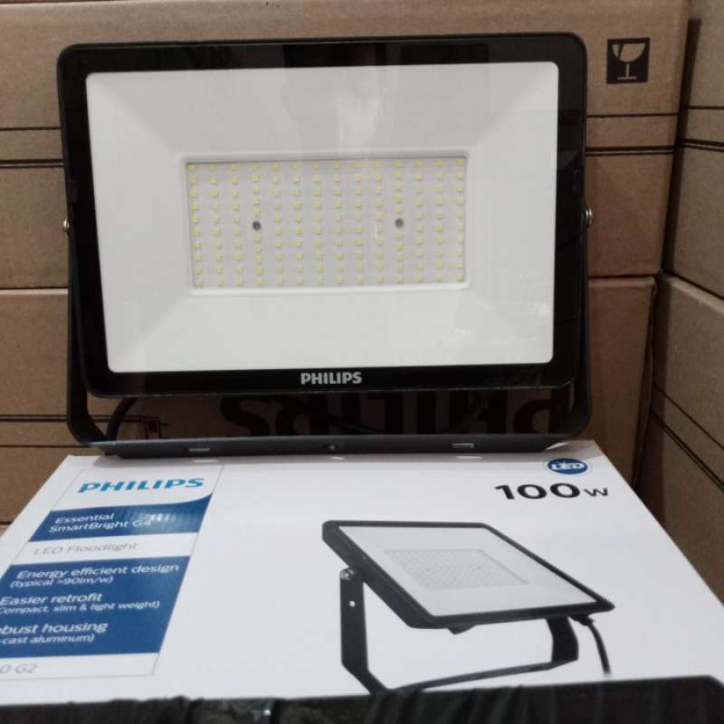 Promo Philips Led Flood Light 100w 220-240v Swb Id-6500k Bvp 174 Putih ...