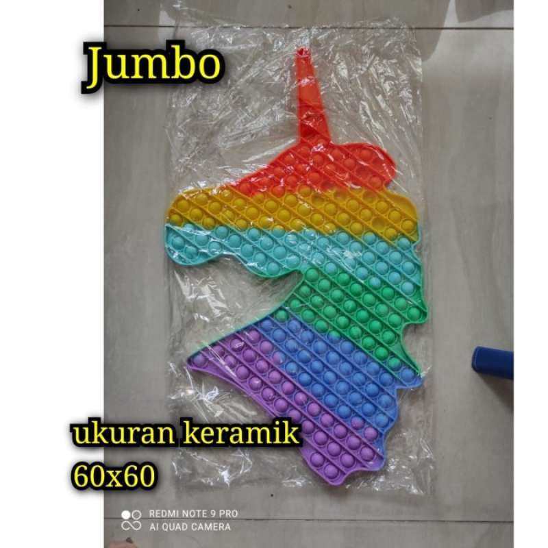 Promo Mainan Anak Pop It 20cm Persegi Bulat Octagon Love Rainbow Besar ...
