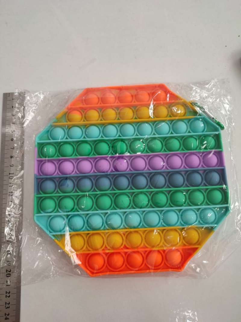 Promo Mainan Anak Pop It 20cm Persegi Bulat Octagon Love Rainbow Besar ...