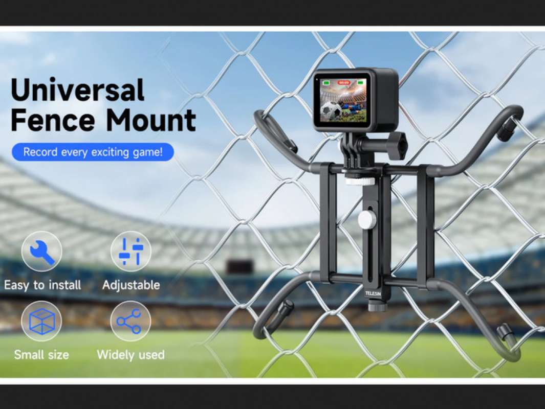 Jual Telesin Adjustable Universal Fence Mount For Action Cameras ...