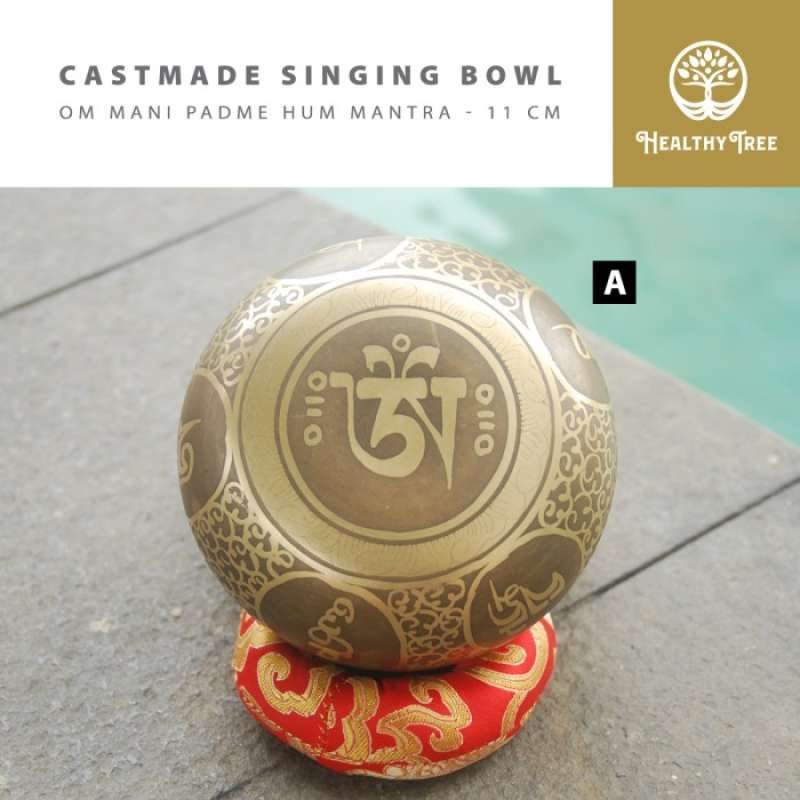 Promo Tibetan Singing Bowl Carving 'om Mani Padme Hum' Mantra 11 Cm 7 ...