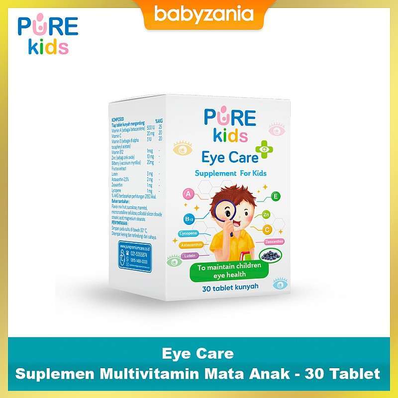 Jual Pure Kids Eye Care Suplemen Multivitamin Mata Anak - 30 Tablet Di ...