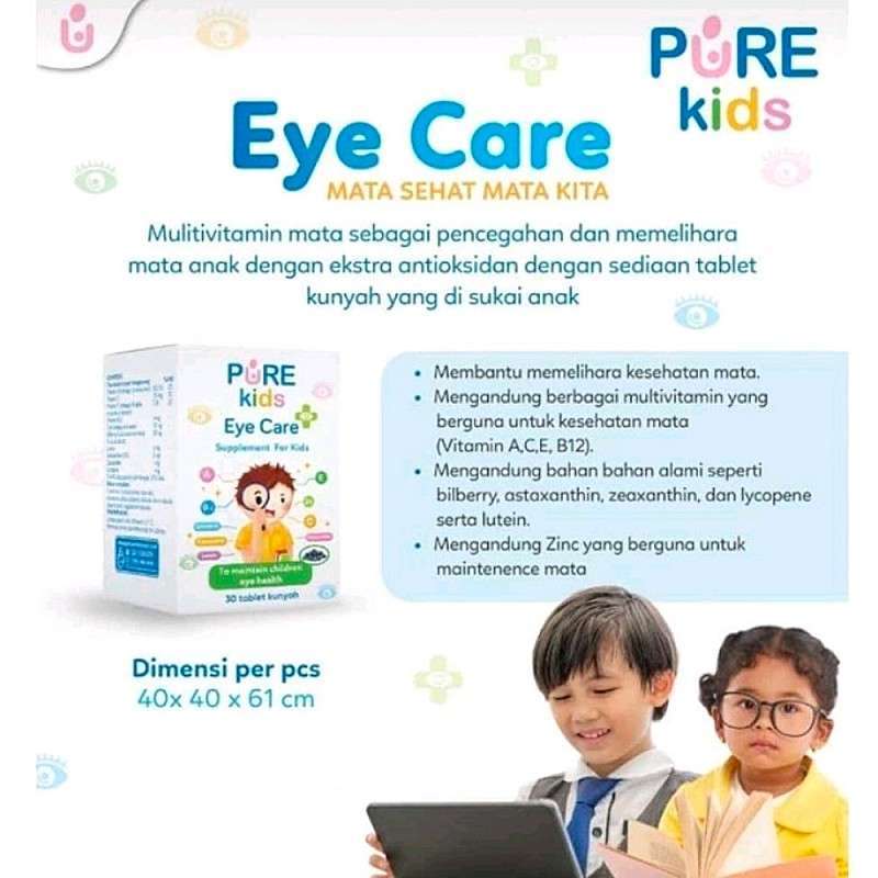 Jual Pure Kids Eye Care Suplemen Multivitamin Mata Anak - 30 Tablet Di ...