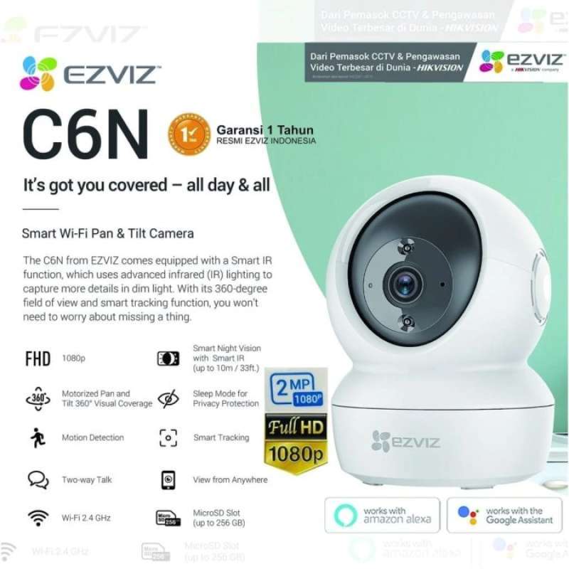 Jual Cctv Ezviz C6n 1080p 2mp Cctv Smart Ip Camera 2mp Wi-fi - 64gb Di ...