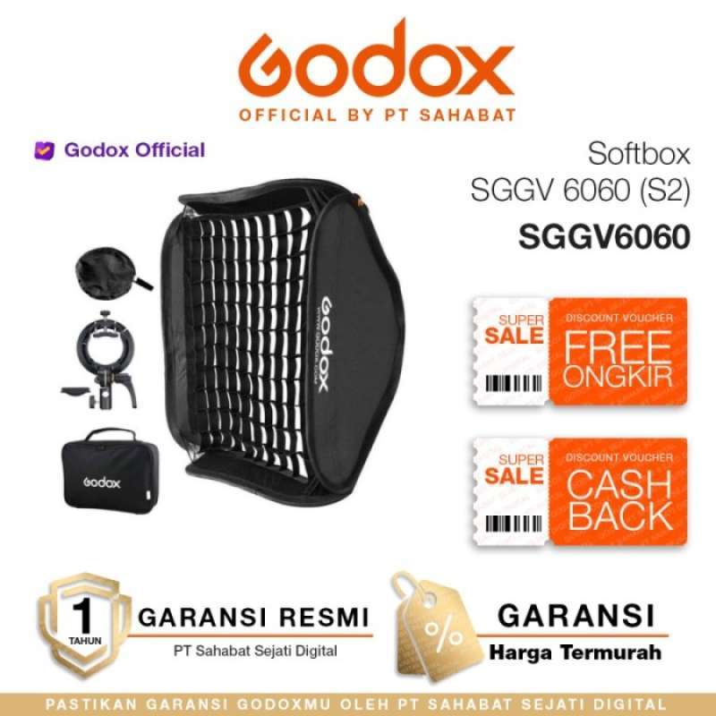 Jual Softbox Godox S2 Sggv 80x80 8080 Flash Bracket - Sggv60+stand Di ...