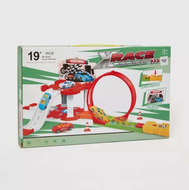 Jual Mainan Track X Race Ejection Racing Set Mainan Track Mobil Anak N ...