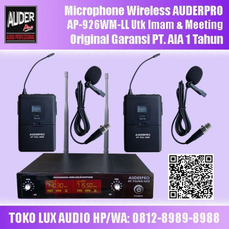 Promo Wireless Auder Ap-926wm-ll Terdiri 2 Mic Jepit Clip-on Diskon 23% ...