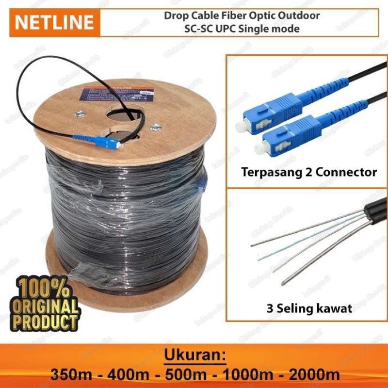 Promo Kabel Fo Fiber Optic Sc Single Mode Outdoor 500m/1000m/2000m Netline Diskon 23% Di Seller ...