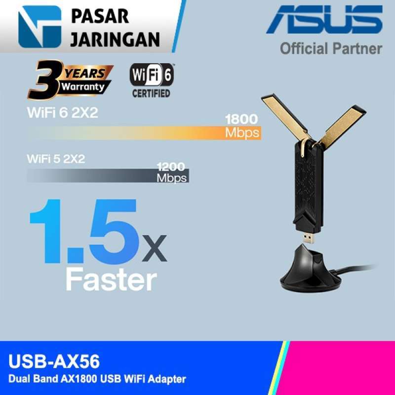 Promo Asus Usb-ax56 Dual Band Ax1800 Usb Wifi 6 Adapter Diskon 23% Di ...