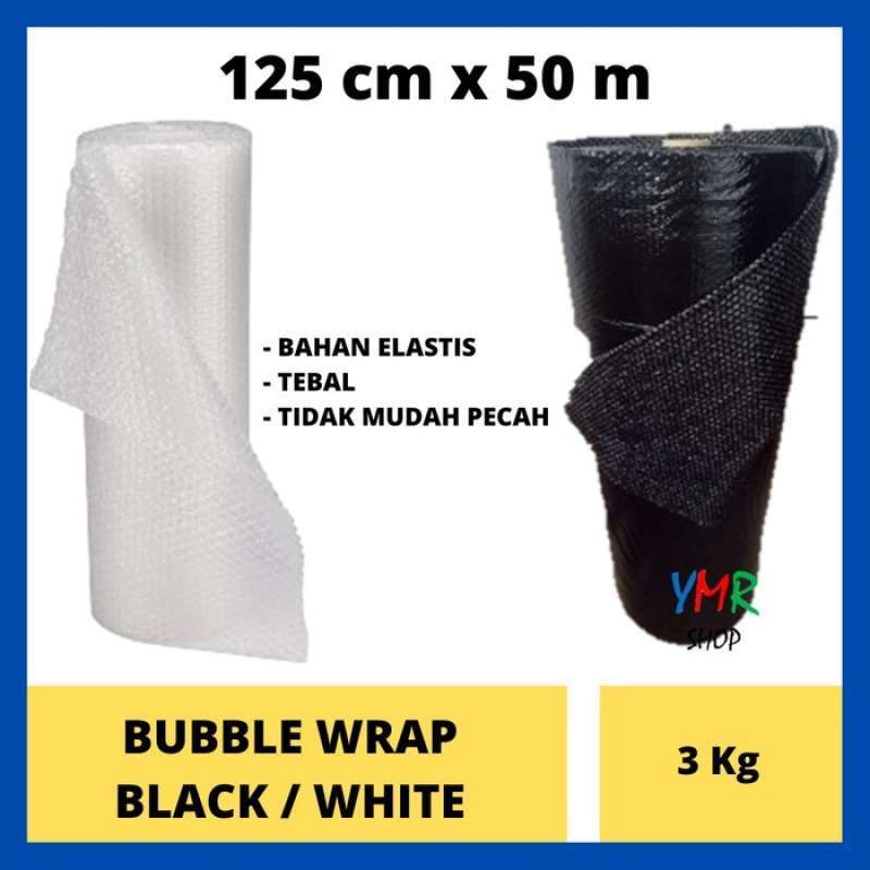 Promo Plastik Bubble Wrap Buble Warp Roll Putih Hitam 50 Meter 3kg Ymr ...