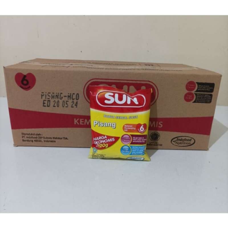 Promo Bubur Sun Ekonomis Rasa Pisang 120 Gr / 1 Dus / 24 Pcs Diskon 23% ...