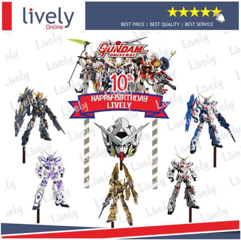 Promo Nama Cake Topper Karakter Gundam Hiasan Kue Diskon 23% Di Seller ...