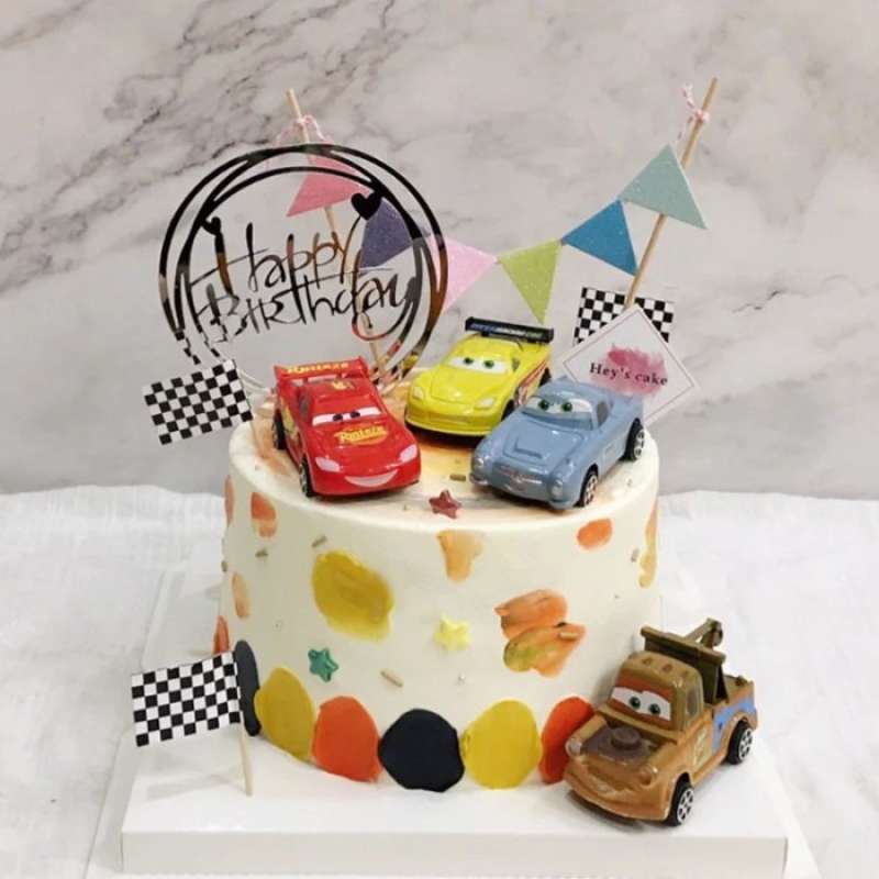Promo Cake Topper Cars Figure Hiasan Kue Karakter Mobil Mobilan Isi 4 ...