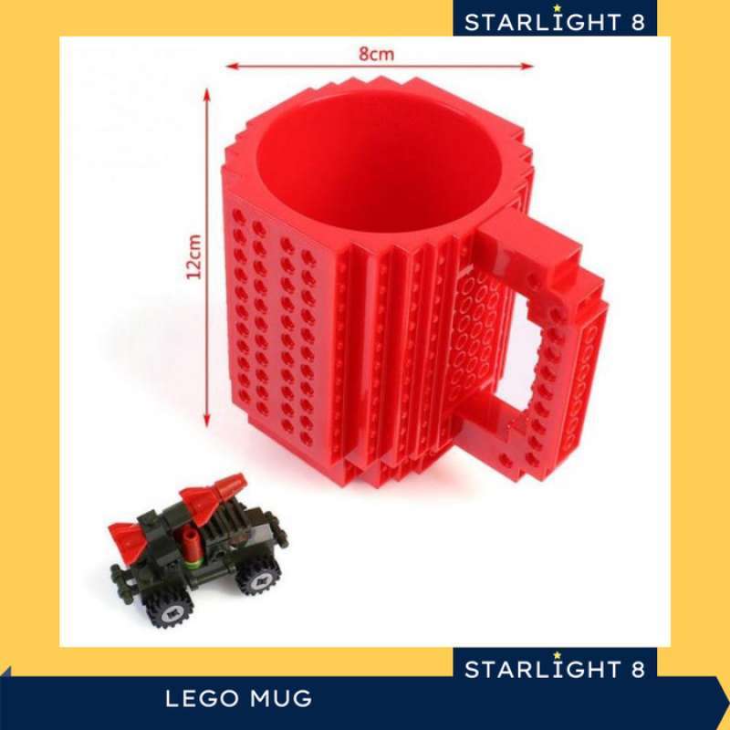 Promo Mug Gelas Unik Lego Block Build-on Brick Multifungsi Diskon 23% ...