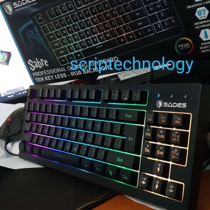Promo 100% Produk Ori Sades Sabre Rgb Gaming Keyboard Tkl Slim Original ...