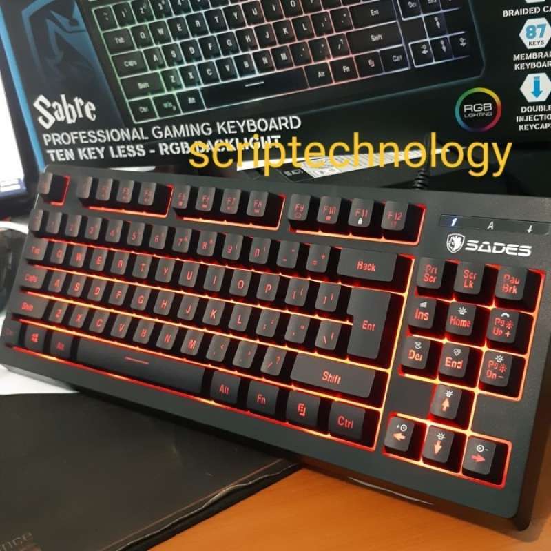 Promo 100% Produk Ori Sades Sabre Rgb Gaming Keyboard Tkl Slim Original ...