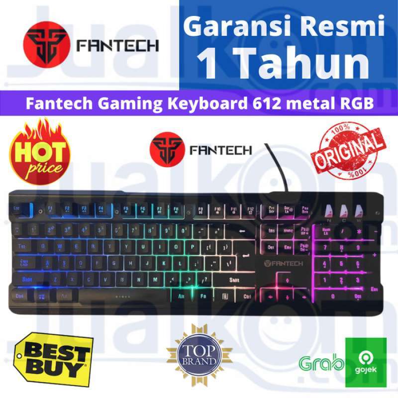 Promo 100% Produk Ori Fantech Gaming Keyboard 612 Metal Rgb Diskon 23% ...