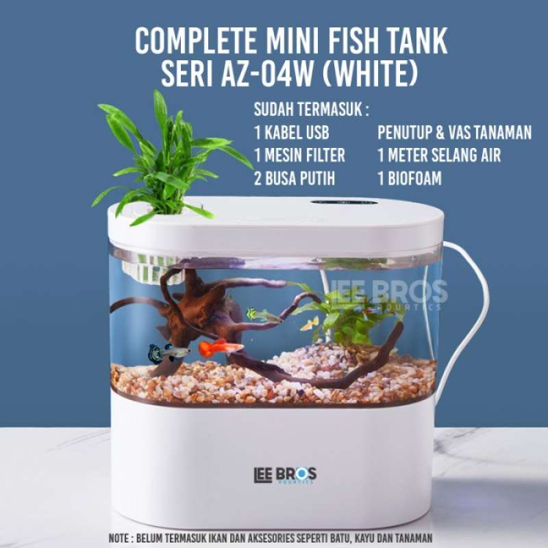 Promo Aquarium Cupang Lengkap Filter + Led / Aquarium Mini Usb Unik Az ...