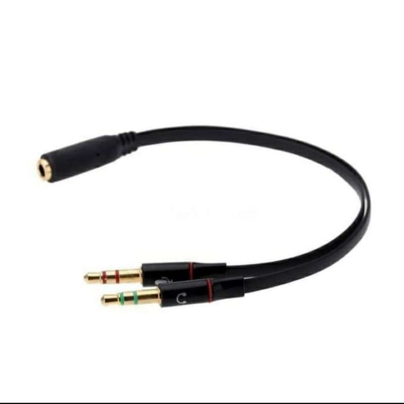 Promo Kabel Splitter Audio Jack 3.5mm Female To Dual Male 2in1 Mic ...
