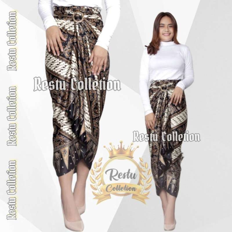 Jual Rok Lilit Batik Bawahan Kebaya Bahan Satin Hq Premium Gratis Ring ...