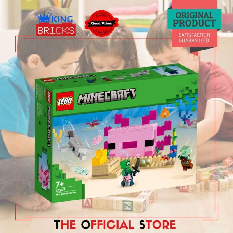 Jual Lego Original Minecraft 21247 The Axolotl House - Mainan Anak ...