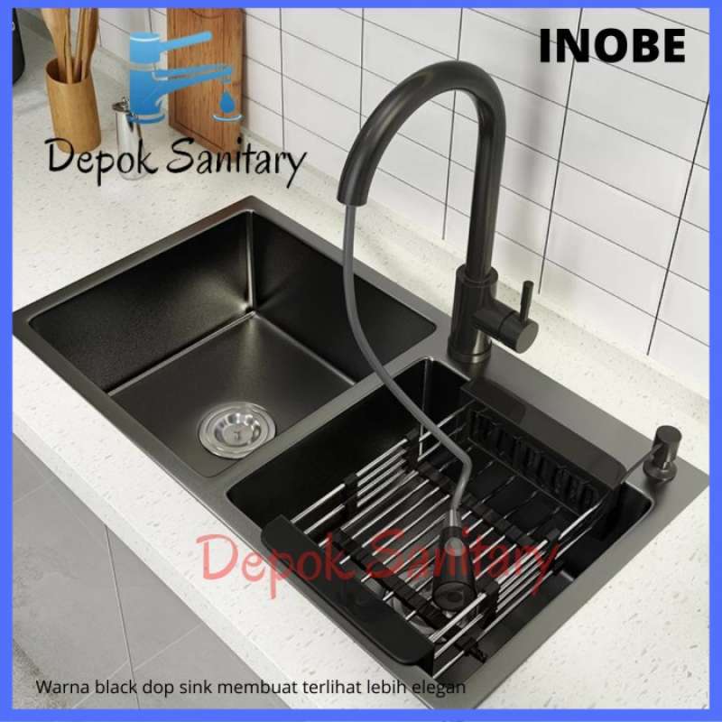 Promo Paket Kitchen Sink Stainless 8245 Black Hitam Inobe By Onan ...