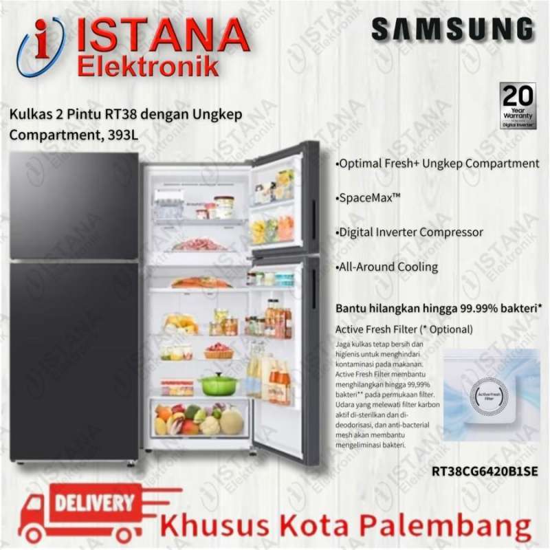 Jual Samsung Kulkas 2 Pintu Digital Inverter 393 Liter Rt38cg6420b1se ...