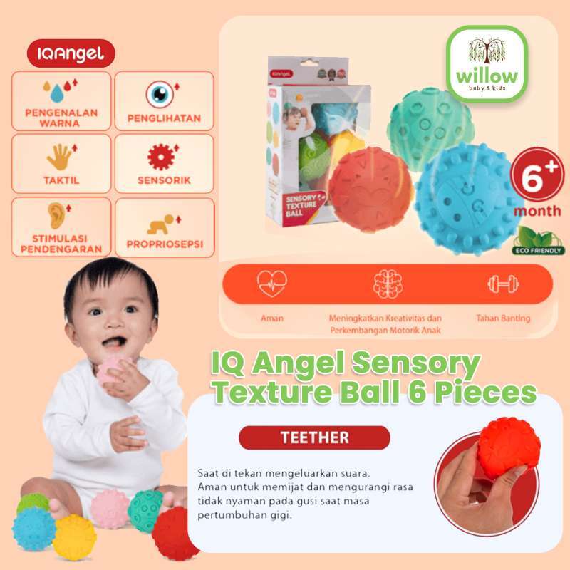 Jual Mainan Sesori Anak - Iq Angel Sensory Texture Ball 6 Pieces Di ...