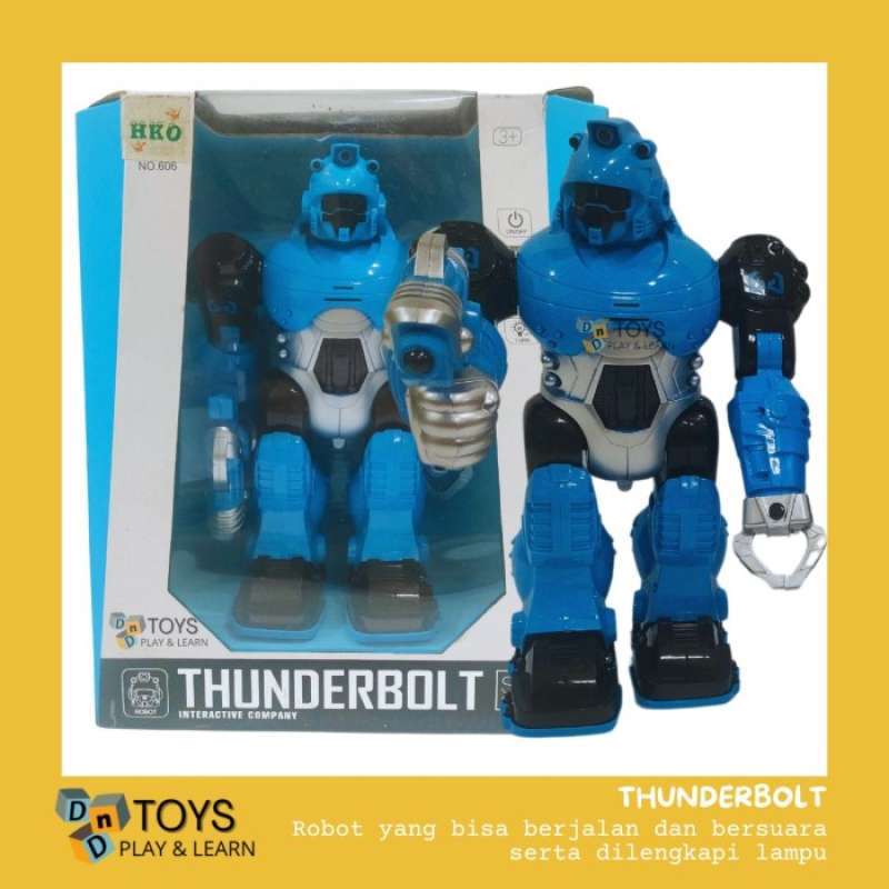 Jual Mainan Anak Robot Battle Thunderbolt Jalan Lampu Musik Superhero ...
