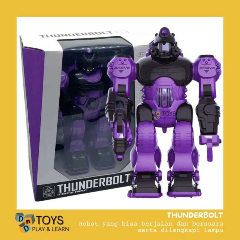 Jual Mainan Anak Robot Battle Thunderbolt Jalan Lampu Musik Superhero ...