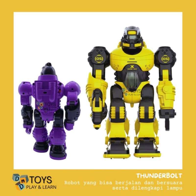 Jual Mainan Anak Robot Battle Thunderbolt Jalan Lampu Musik Superhero ...