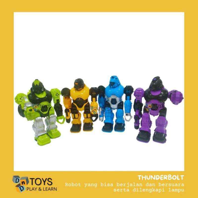 Jual Mainan Anak Robot Battle Thunderbolt Jalan Lampu Musik Superhero ...