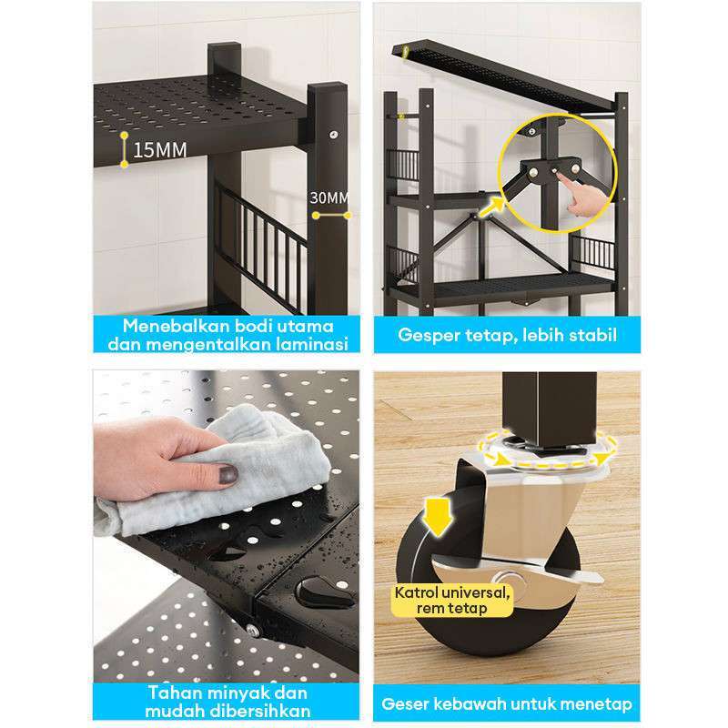 Promo Rak Lipat Besi Rak Dapur Multi-fungsi Rak Penyimpa Diskon 45% Di ...