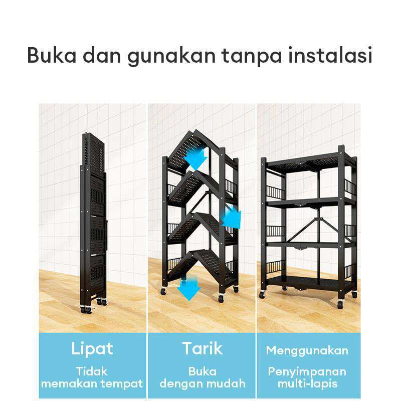 Promo Rak Lipat Besi Rak Dapur Multi-fungsi Rak Penyimpa Diskon 45% Di ...