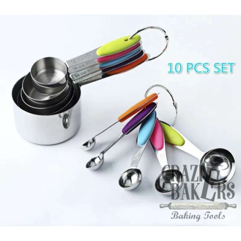 Promo Sendok Takar Besar Dan Kecil Stainless Steel Measuring Spoon 10 ...