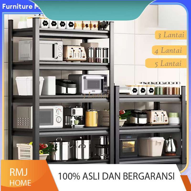Promo 100persen Besi Rak Dapur 5 Susun Rak Besi S - Hitam3l 80x30x100cm ...