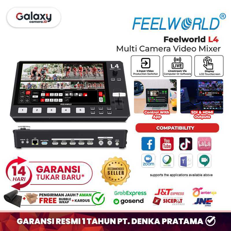 Jual Feelworld L4 Touch Screen Multi Camera Video Mixer Livestream ...