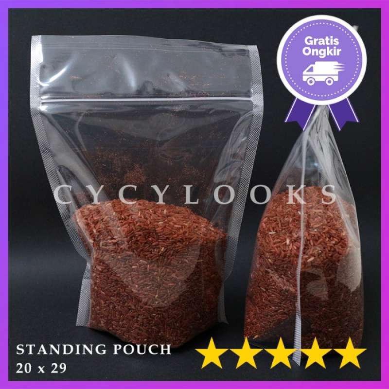 Jual Standing Pouch Bening / Plastik Kemasan Makanan Berdiri Zipper ...
