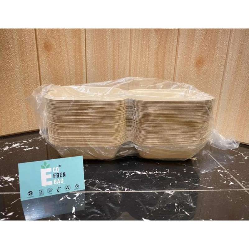 Jual Ecofrenbag Bagasse Burger Box Lunch Box Kotak Tart Mini 450 Ml/ 6 ...