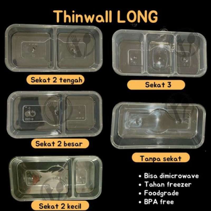 Jual Thinwall Long Thinwall Sate Box Sate Plastik Bening Transparan ...