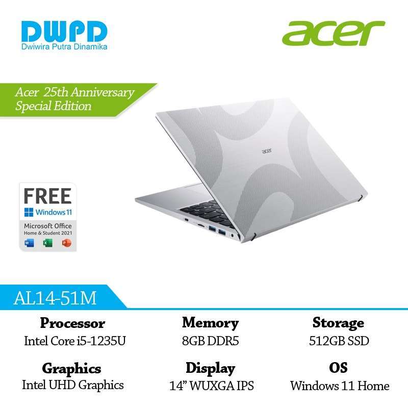 Jual Acer Aspire Lite Al14-51m-59ya Intel Core I5-1235u 8gb 512gb 14 ...
