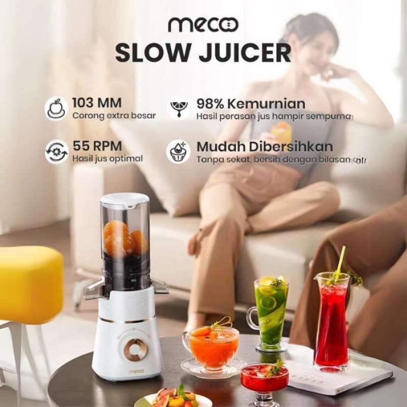 Jual Mecoo Slow Juicer Blender Buah Mecco Tanpa Ampas Low Watt Juser ...