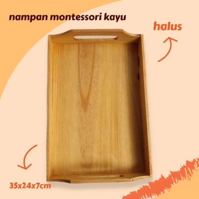 Jual Nampan Kayu Nampan Kayu Montessori Wooden Tray Di Seller Shin ...