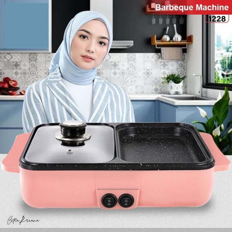 Jual Kompor Portable Mini 2 In 1 Listrik Grill & Hotpot Panci Elektrik ...