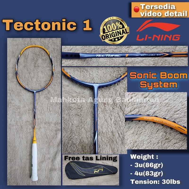 Jual Raket Badminton Lining Li Ning Tectonic 1 Tectonic1 Original 3u 4u ...