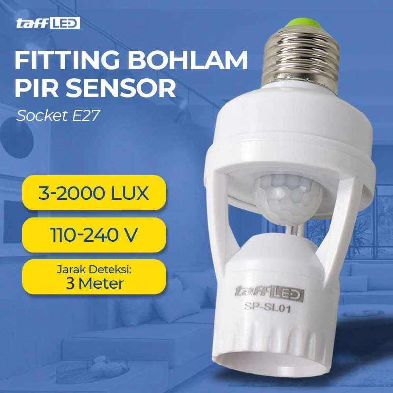 Jual Fitting Lampu Bohlam Pir Sensor 2000 Lux 240v 60w E27 Sp-sl01 Petengan Lampu Plafon ...